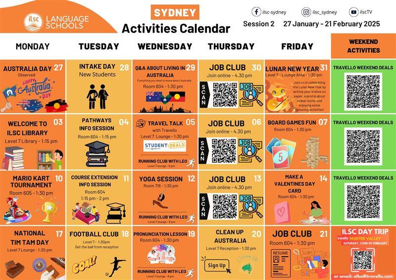 ILSC Australia Current Activities Calendars